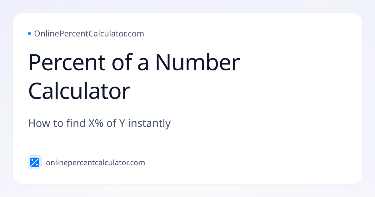 Percent of a Number Calculator – Find X% of Y Fast
